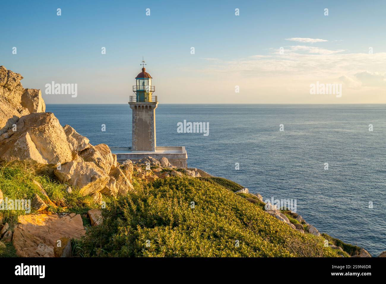 Cape Tainaron Matapan Lighthouse the southernmost point of Greece Stock ...