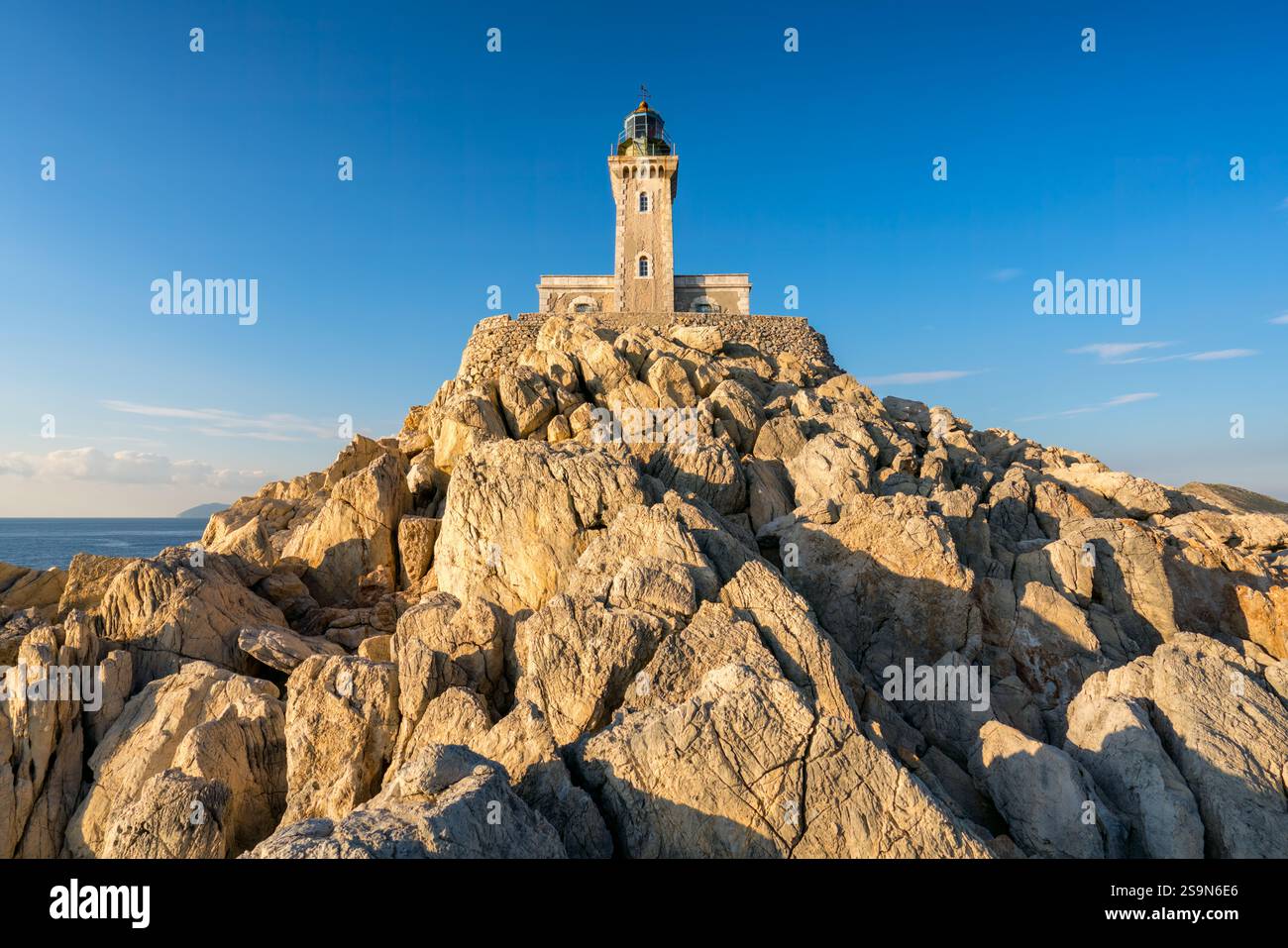Cape Tainaron Matapan Lighthouse the southernmost point of Greece Stock ...