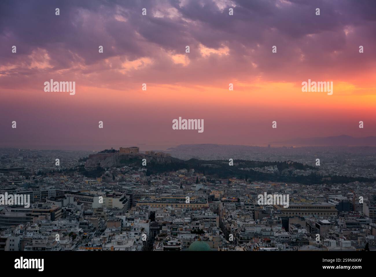 Parthenon historic ancient greek building on top of the hill Stock ...