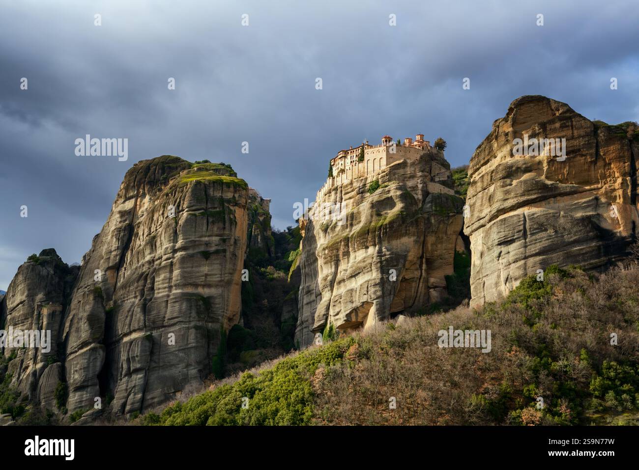 Meteora ancient Varlaam holy monastery Unesco site Stock Photo - Alamy