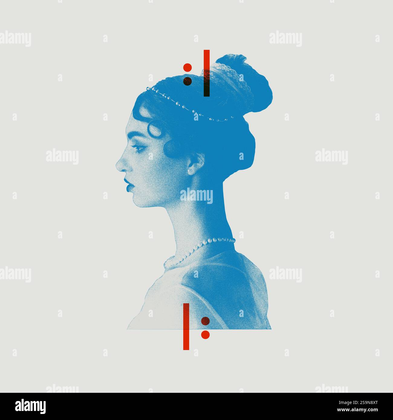 Side view portrait of elegant young woman, medieval princess wearing ...