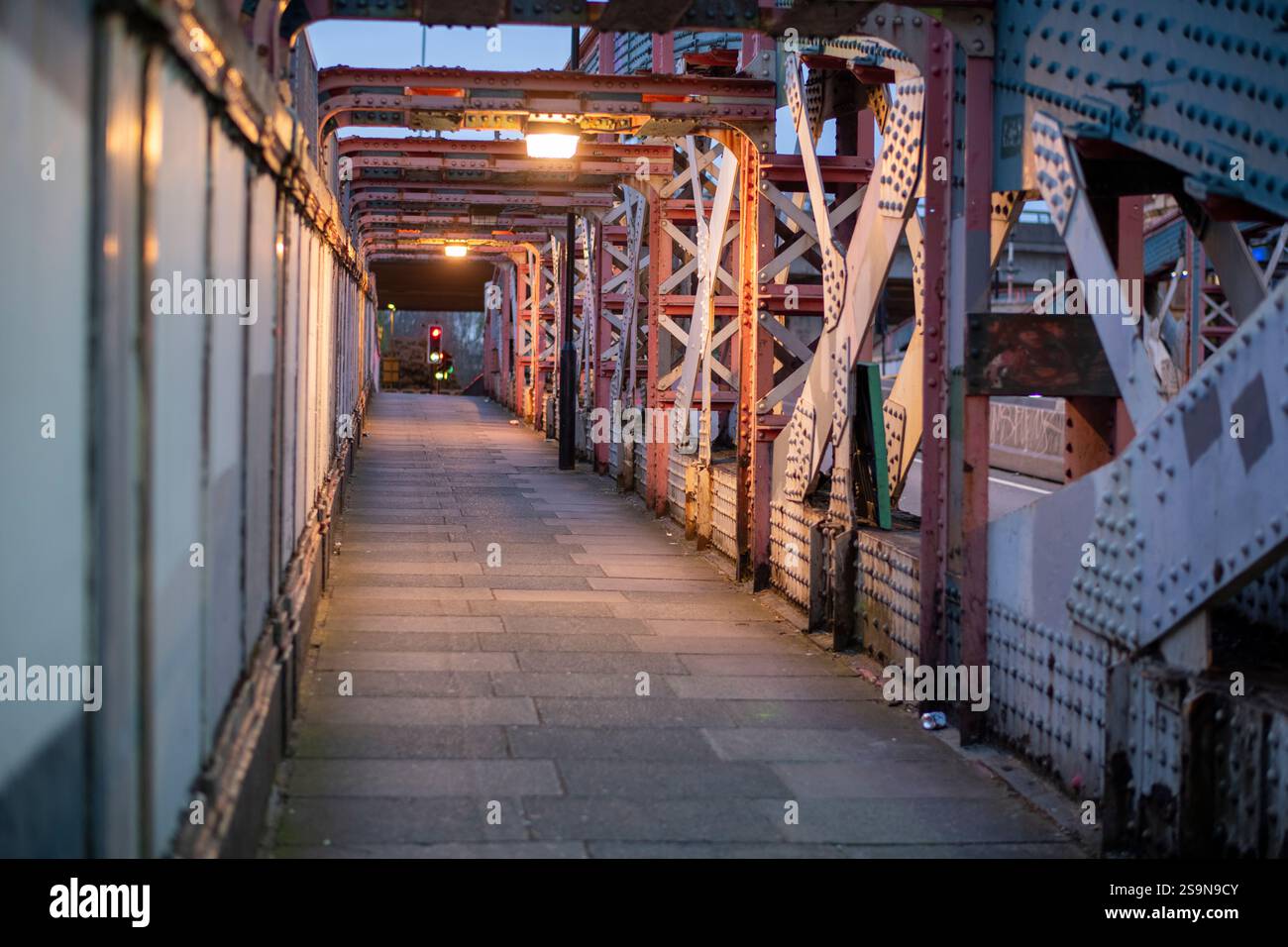 urban industrial steel walkway in Notting Hill London Stock Photo - Alamy