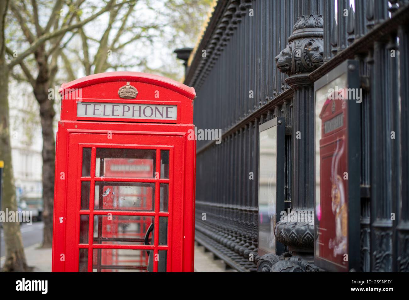 Top half of iconic red London phone booth outside British Museum Stock ...