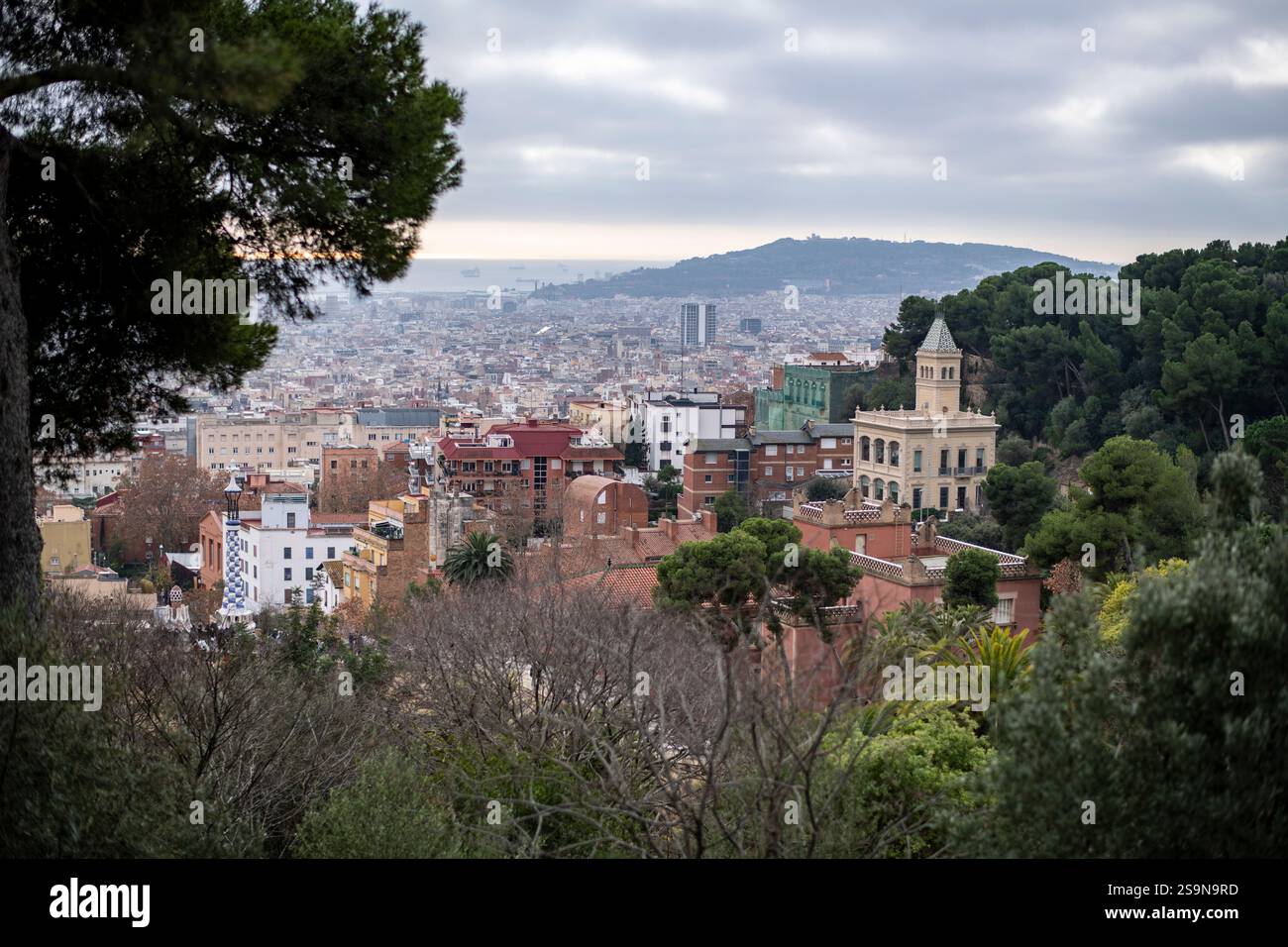 View of Barcelona Spain neighborhoods from Parc Guell Stock Photo - Alamy