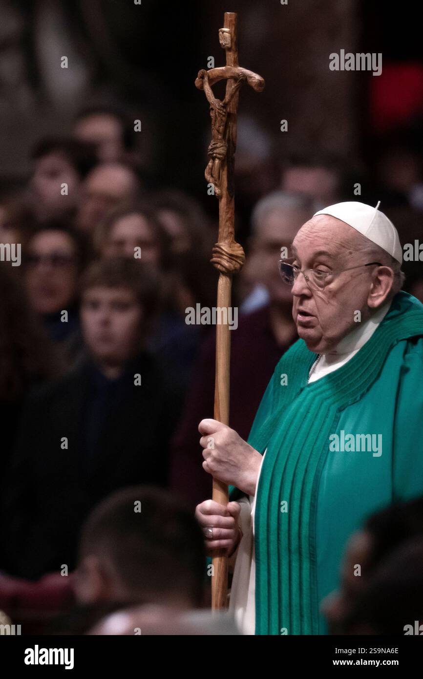 Vatican City, Vatican, 25 January 2025. Pope Francis presides over a ...