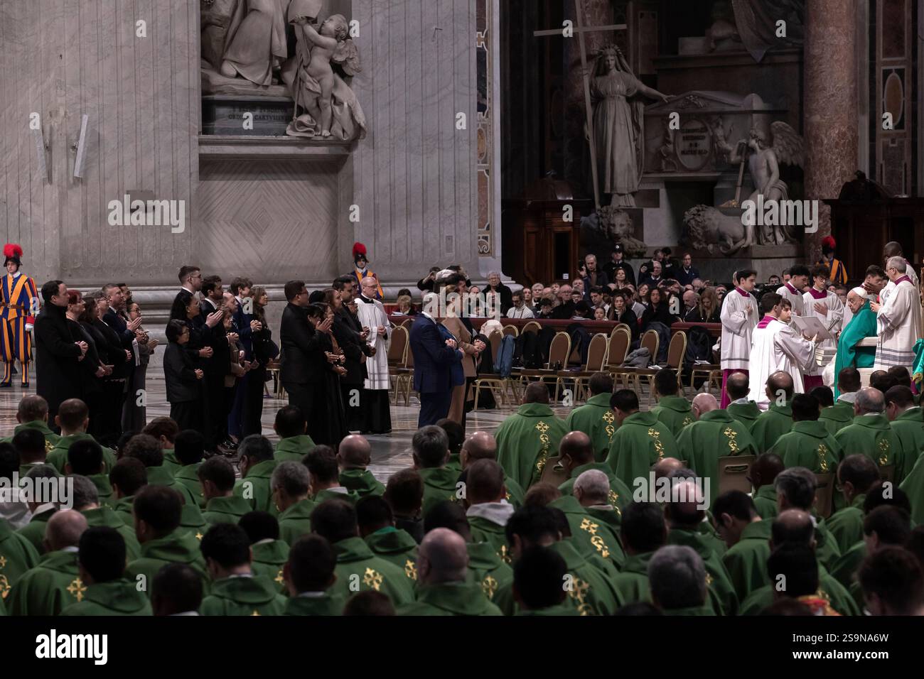 Vatican City, Vatican, 25 January 2025. Pope Francis presides over a ...