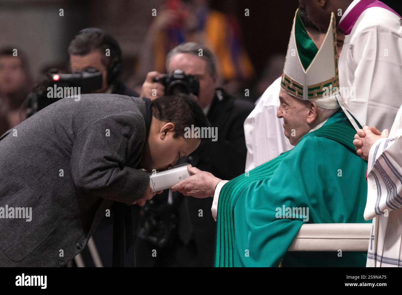 Vatican City, Vatican, 25 January 2025. Pope Francis presides over a ...