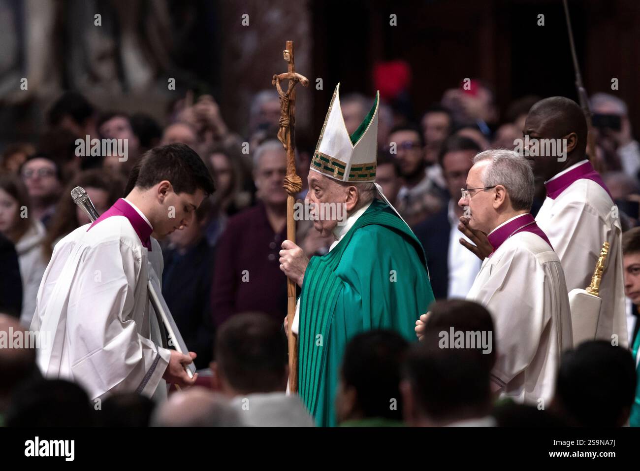 Vatican City, Vatican, 25 January 2025. Pope Francis presides over a ...
