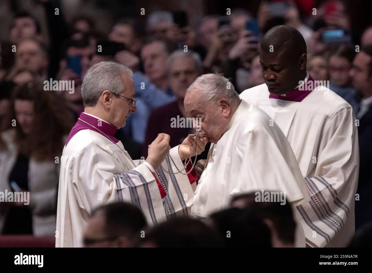 Vatican City, Vatican, 25 January 2025. Pope Francis presides over a ...