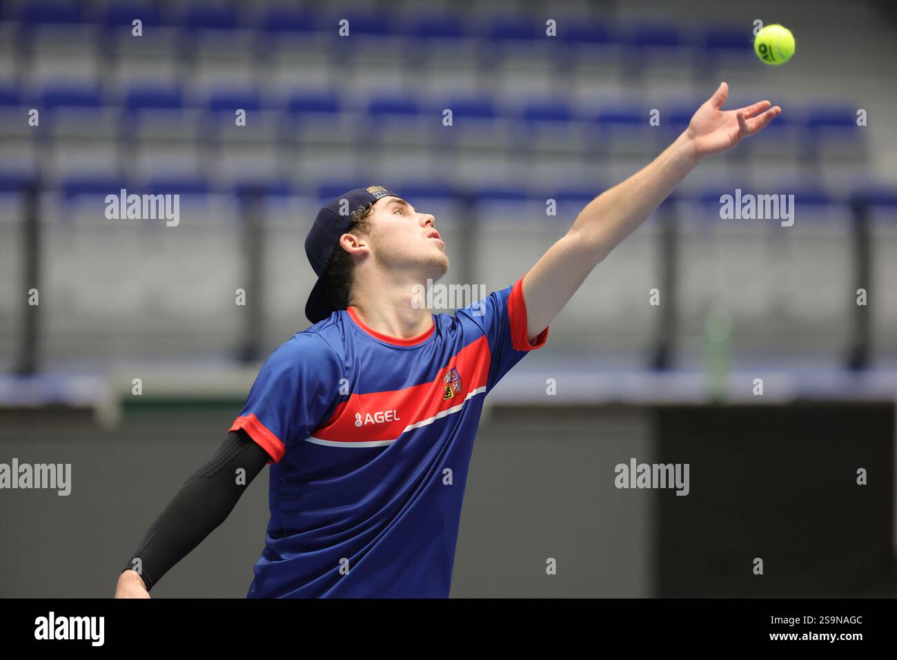 Ostrava, Czech Republic. 27th Jan, 2025. Czech tennis player Maxim Mrva ...
