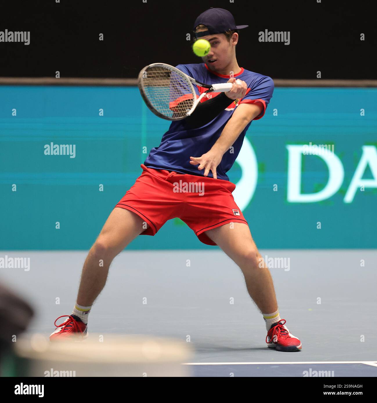 Ostrava, Czech Republic. 27th Jan, 2025. Czech tennis player Maxim Mrva ...