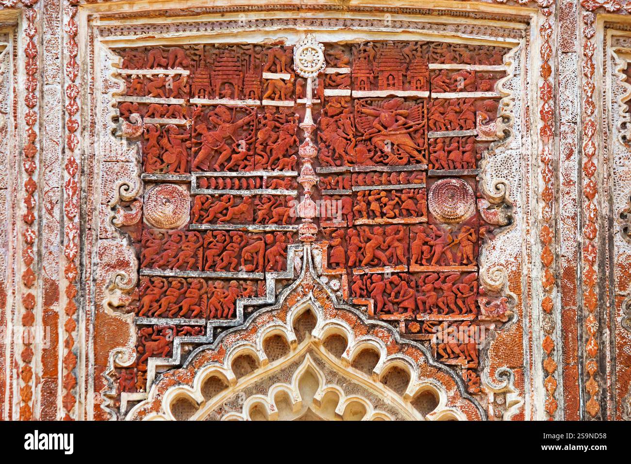Terracotta depiction of the battle between Rama and Ravana on the ...