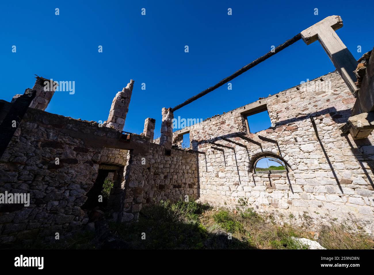 Ruins of the old fish factory Tonnara de La Punta on the Isola di San ...