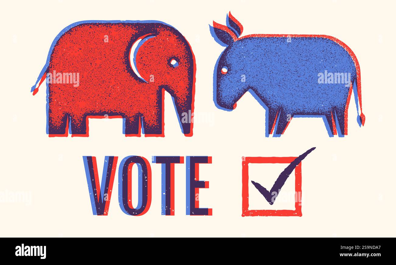 Vector vintage banner for 2024 presidential election in USA. Vector ...