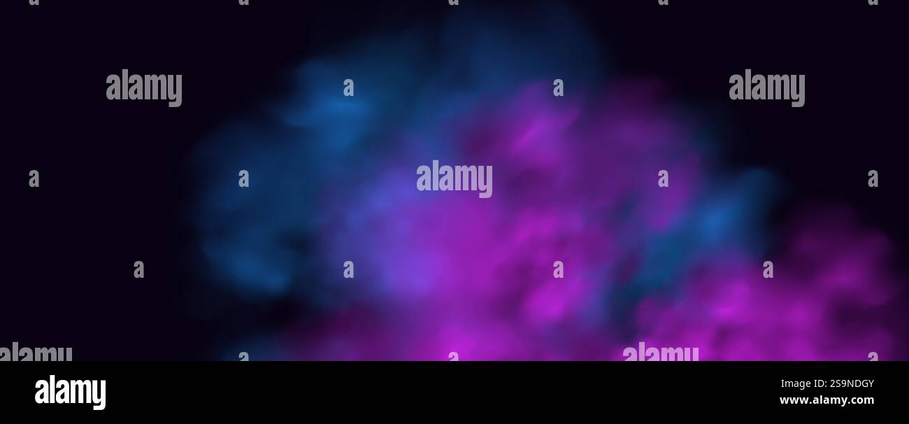 Magic cigarette vapor.Atmospheric neon purple clouds.Magical fantasy ...