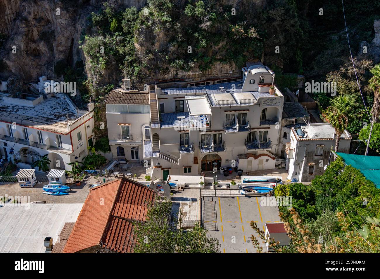 Marina di Praia, a resort area in the commune of Praiano on the Amalfi ...