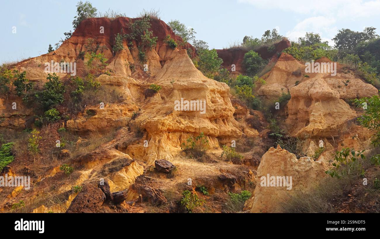 Wide view of the Gangani Grand Canyon, also known as Bengal’s Grand Canyon, located along the ...