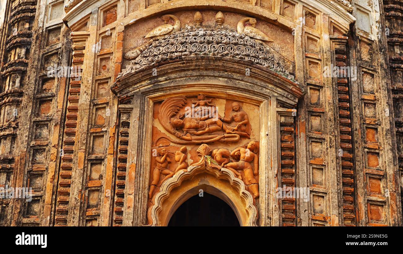 Beautiful terracotta Radha Damodara Temple, a 17th-century temple ...