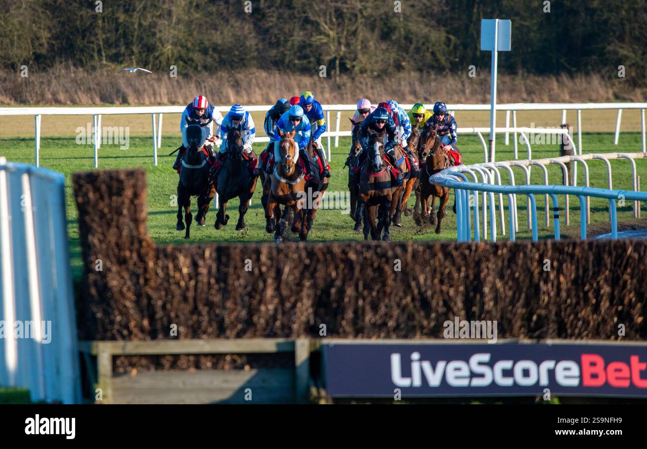 Horse racing at Doncaster Race course, South Yorkshire, UK Stock Photo ...