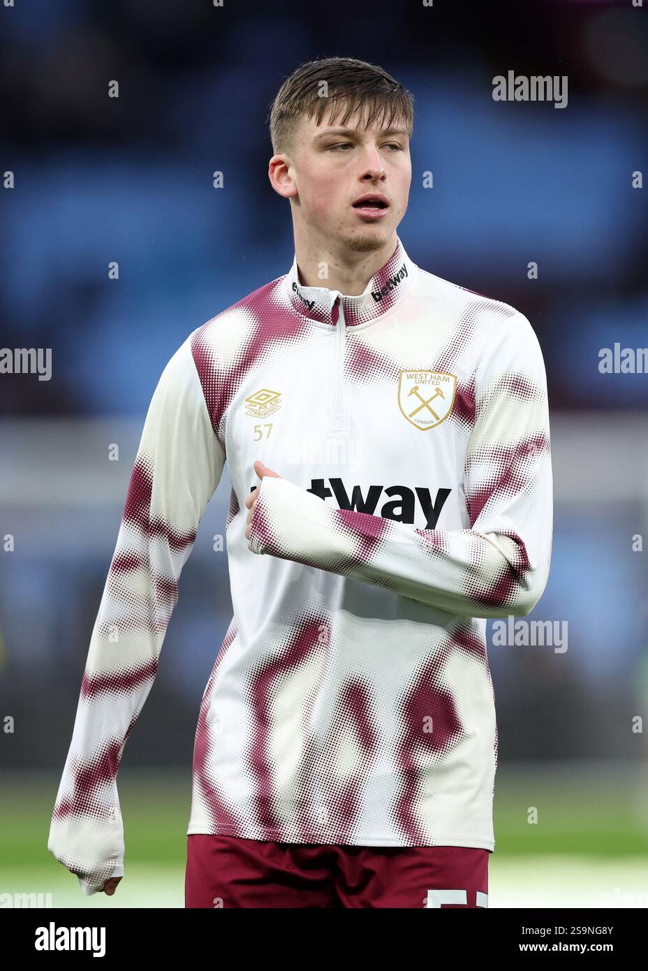 Birmingham, UK. 26th Jan, 2025. West Ham's Oliver Scarles during the ...