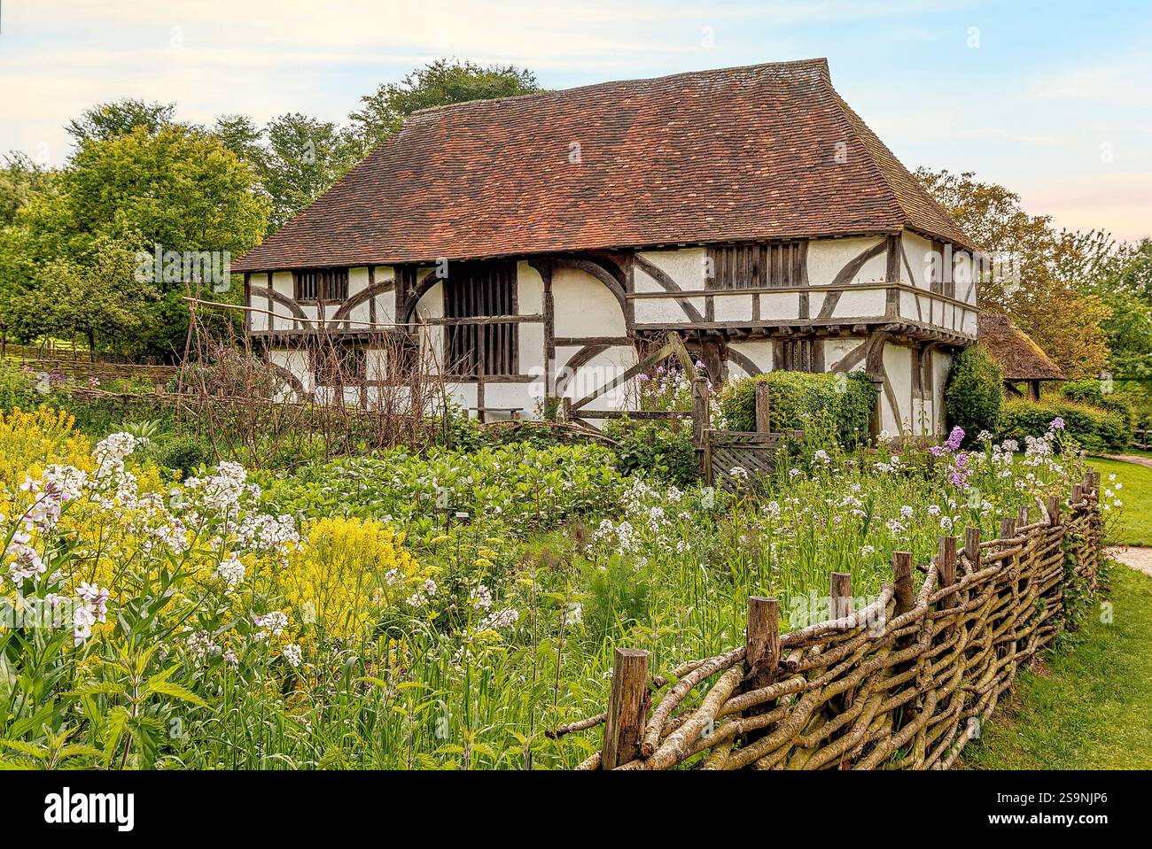 Half timbered thatched cottage hi-res stock photography and images - Alamy