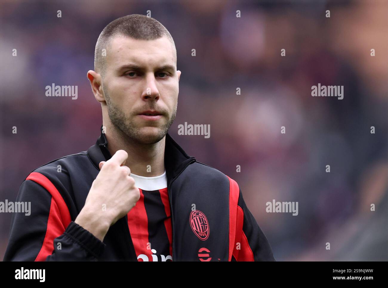 Milano, Italy. 26th Jan, 2025. Strahinja Pavlovic of Ac Milan looks on ...