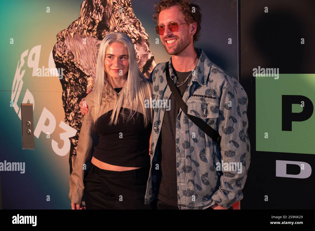 Ella Augusta (L) attends at the Golden Carpet for the P3 Guld in the ...