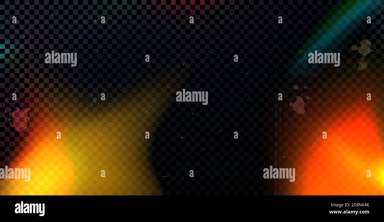 Old photo light leak overlay effect with colorful gradient. Camera film ...