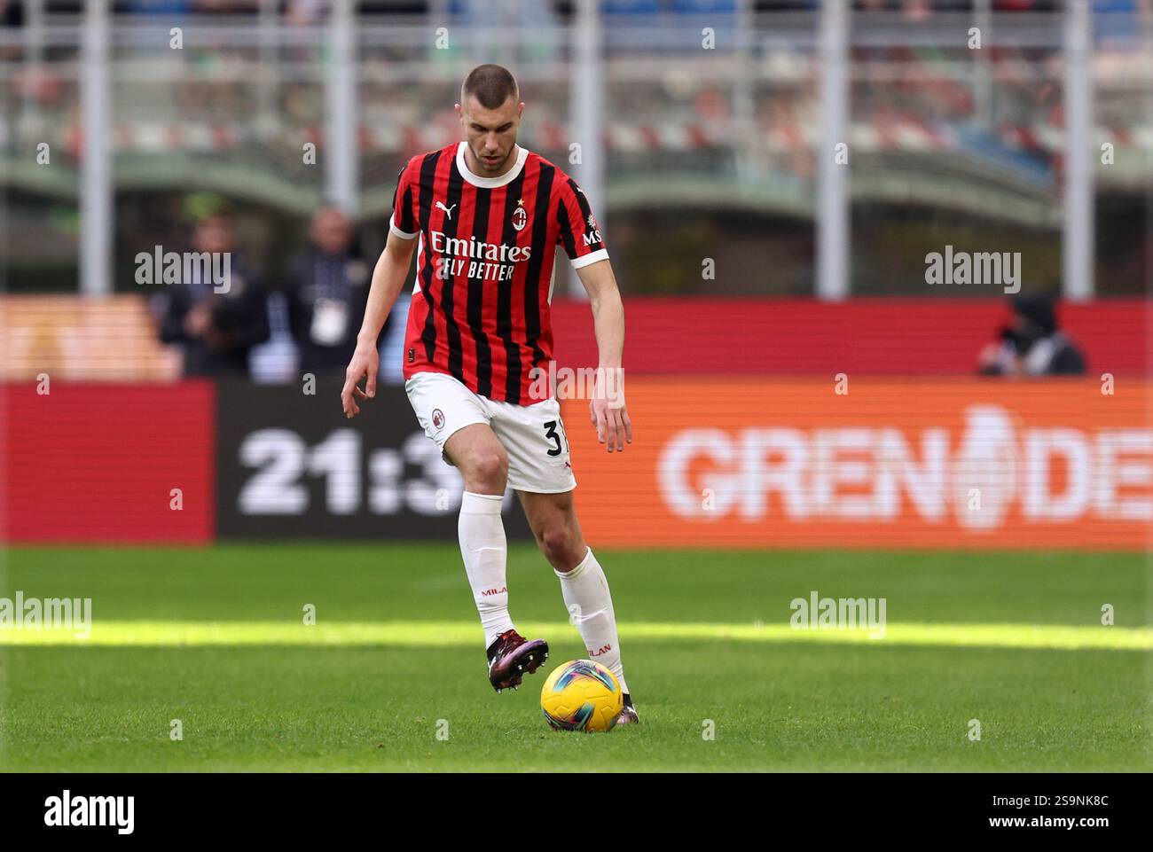 Milano, Italy. 26th Jan, 2025. Strahinja Pavlovic of Ac Milan in action ...
