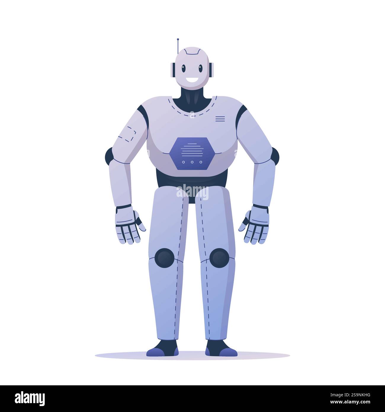 Vector illustration of a modern robot that smiles. High-tech robot ...