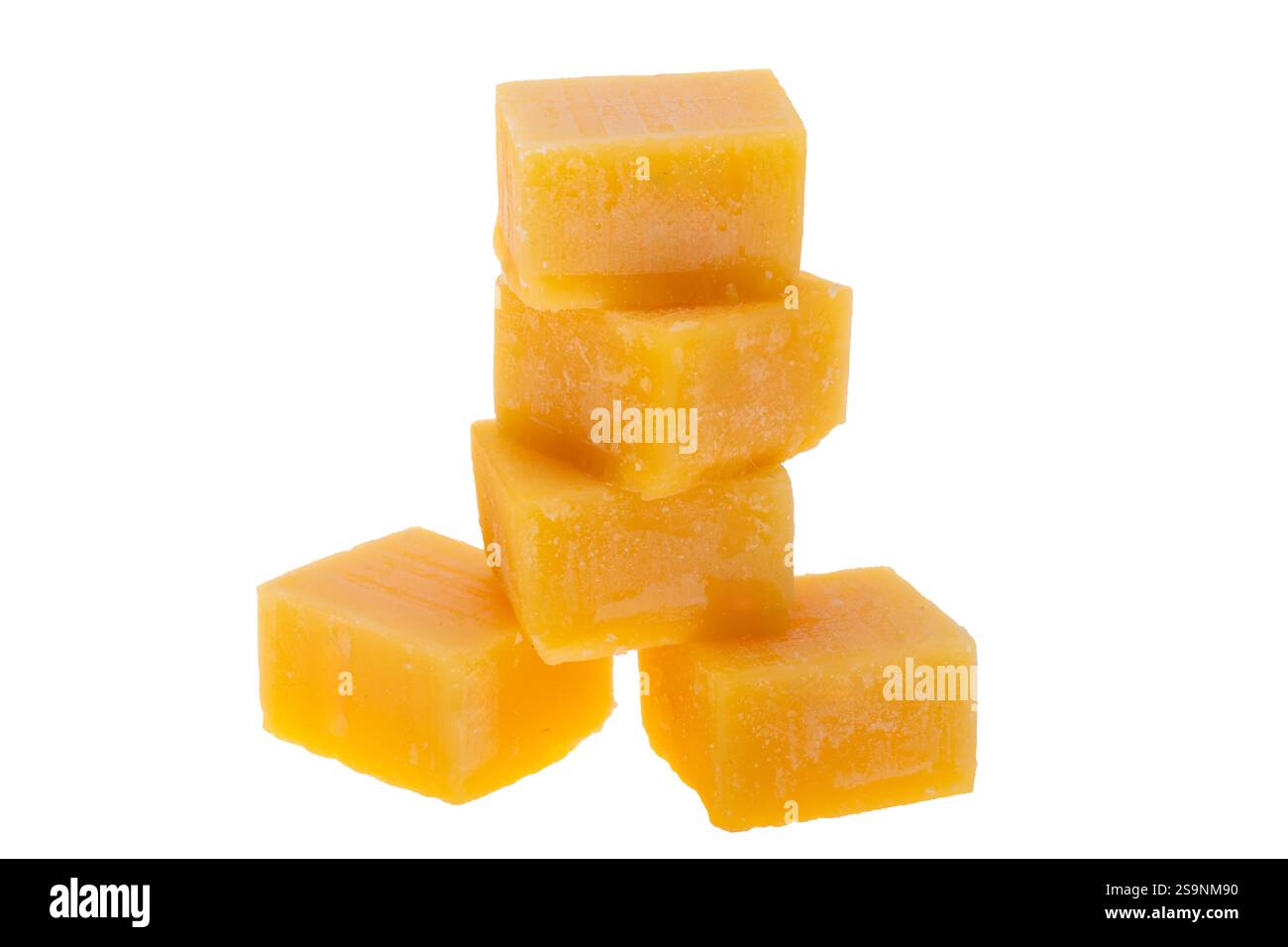 cheese cubes isolated on white background Stock Photo - Alamy