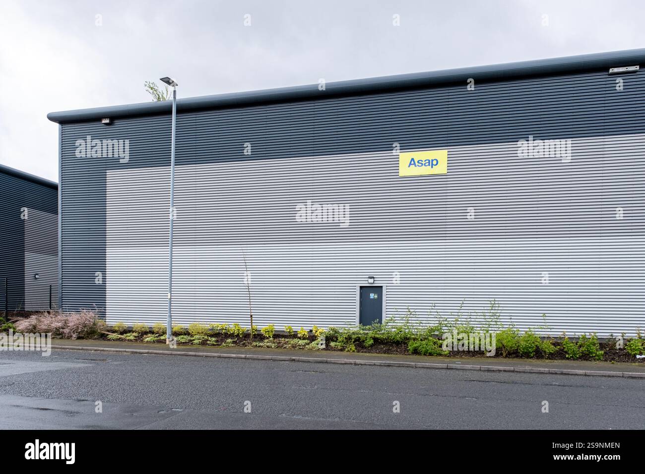Asap sign on industrial unit UK Stock Photo - Alamy