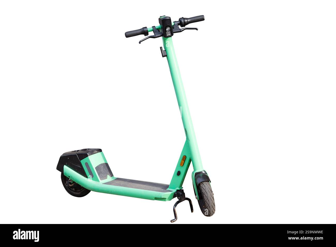 green scooter isolated on white background Stock Photo - Alamy
