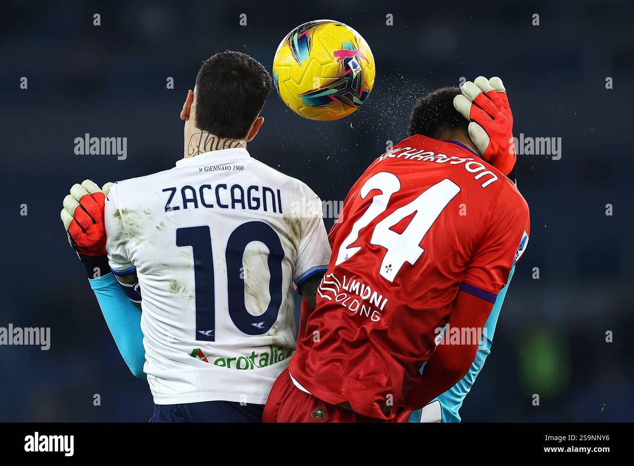Rome, Italy. 26th Jan, 2025. Mattia Zaccagni, Amir Richardson and the ...