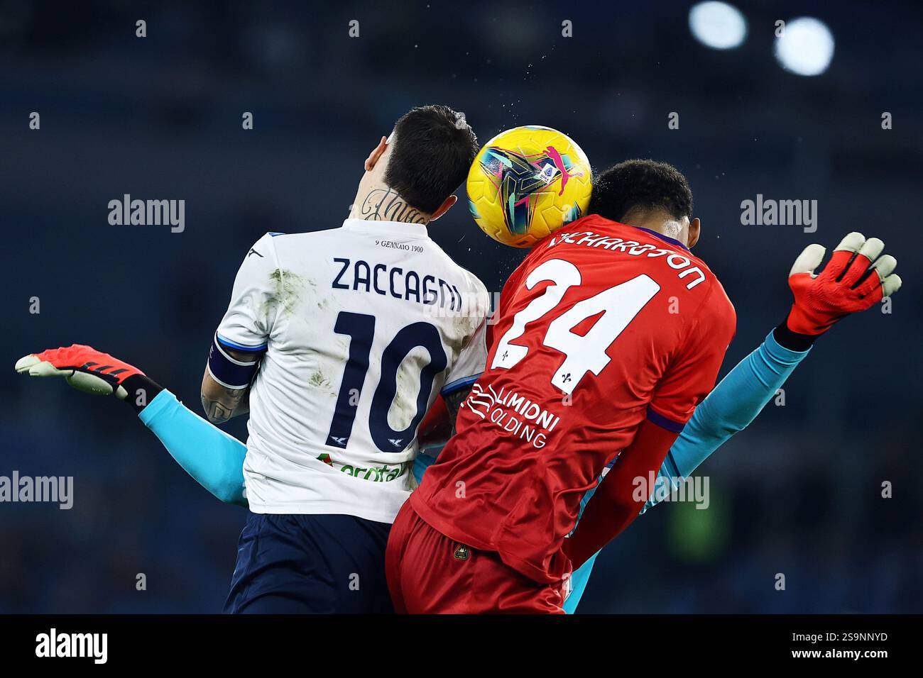 Rome, Italy. 26th Jan, 2025. Mattia Zaccagni, Amir Richardson and the ...