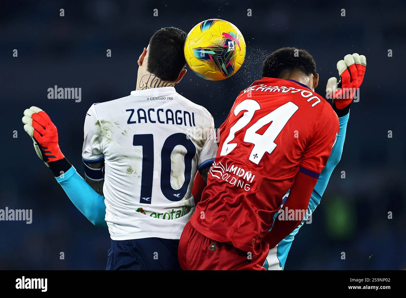 Rome, Italy. 26th Jan, 2025. Mattia Zaccagni, Amir Richardson and the ...