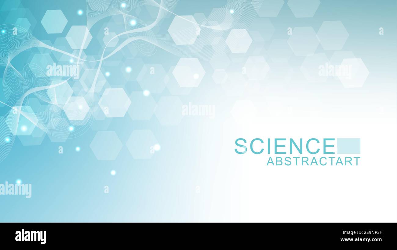 Modern health care abstract background with lines, dots and hexagons ...