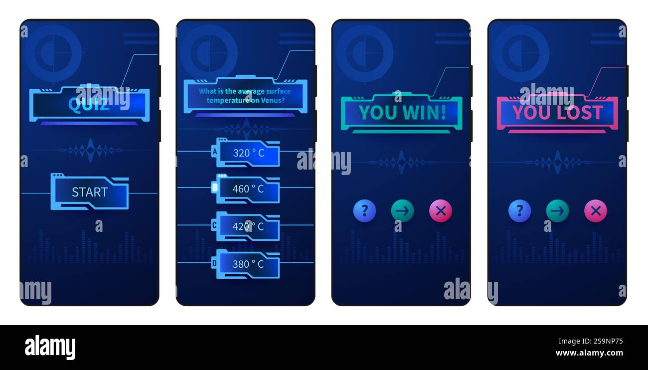 Mobile Quiz App Trivia Phone Interface Questionnaire Game Template