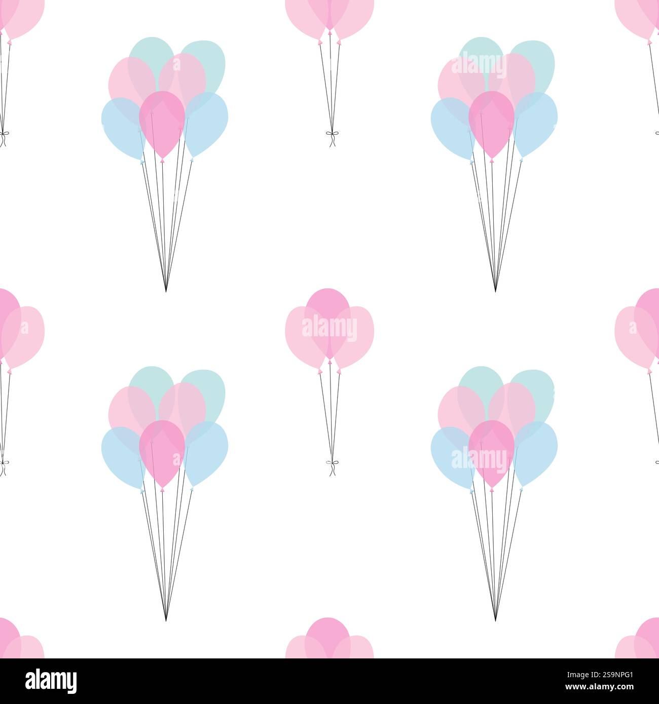 Birthday balloons flat vector seamless pattern Stock Vector Image & Art ...
