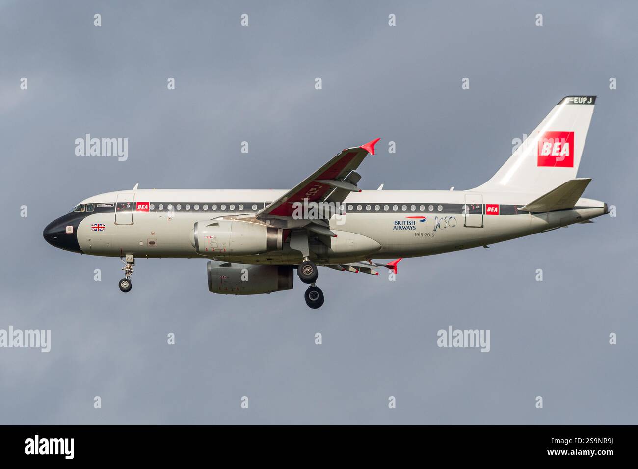 BEA Retro Livery Airbus 319 at Dalcross Airport, Inverness, UK Stock ...
