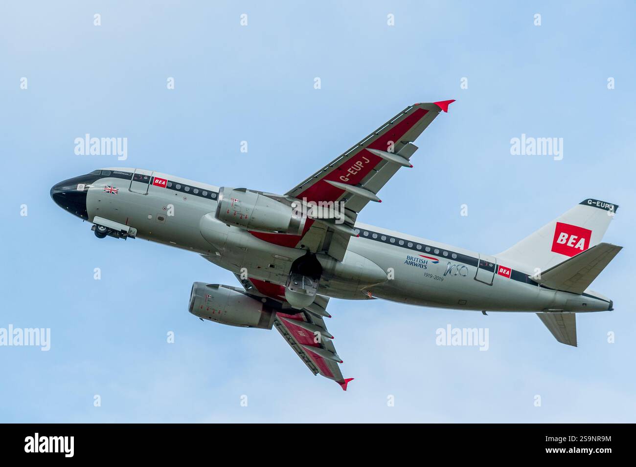 BEA Retro Livery Airbus 319 at Dalcross Airport, Inverness, UK Stock ...