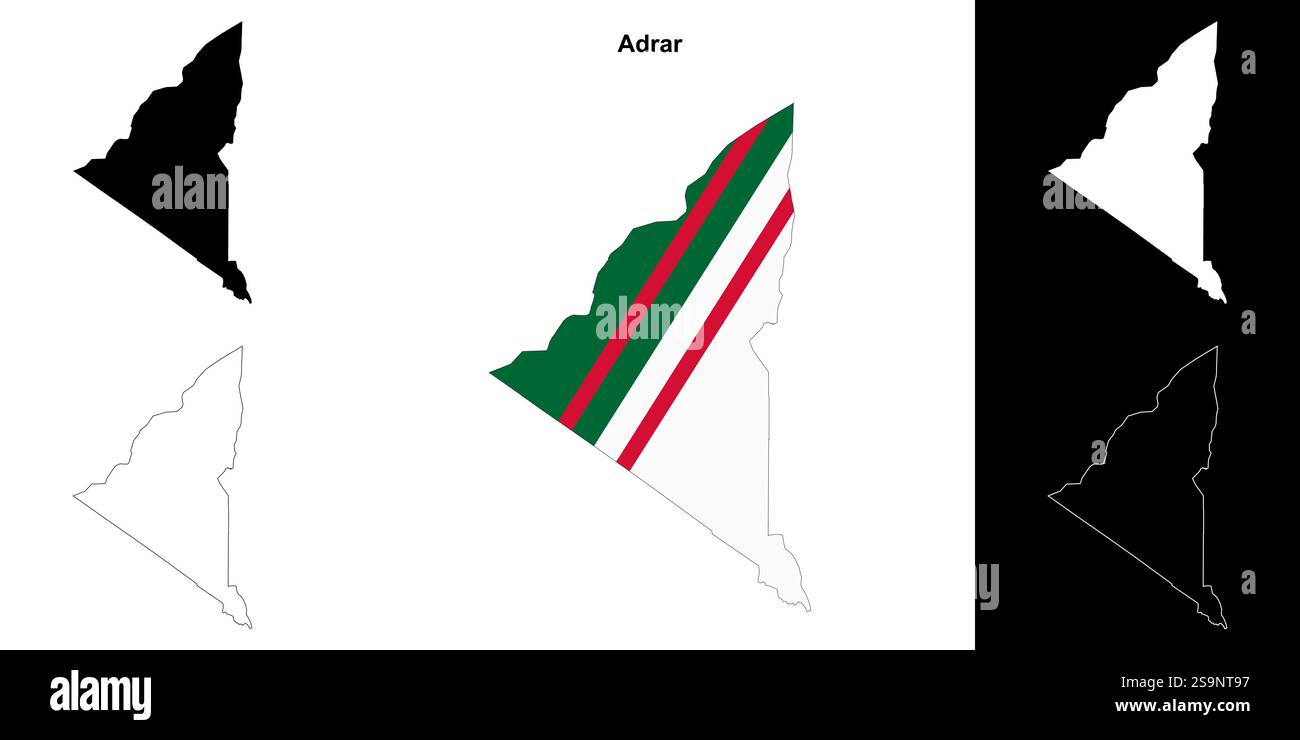 Adrar province outline map set Stock Vector Image & Art - Alamy