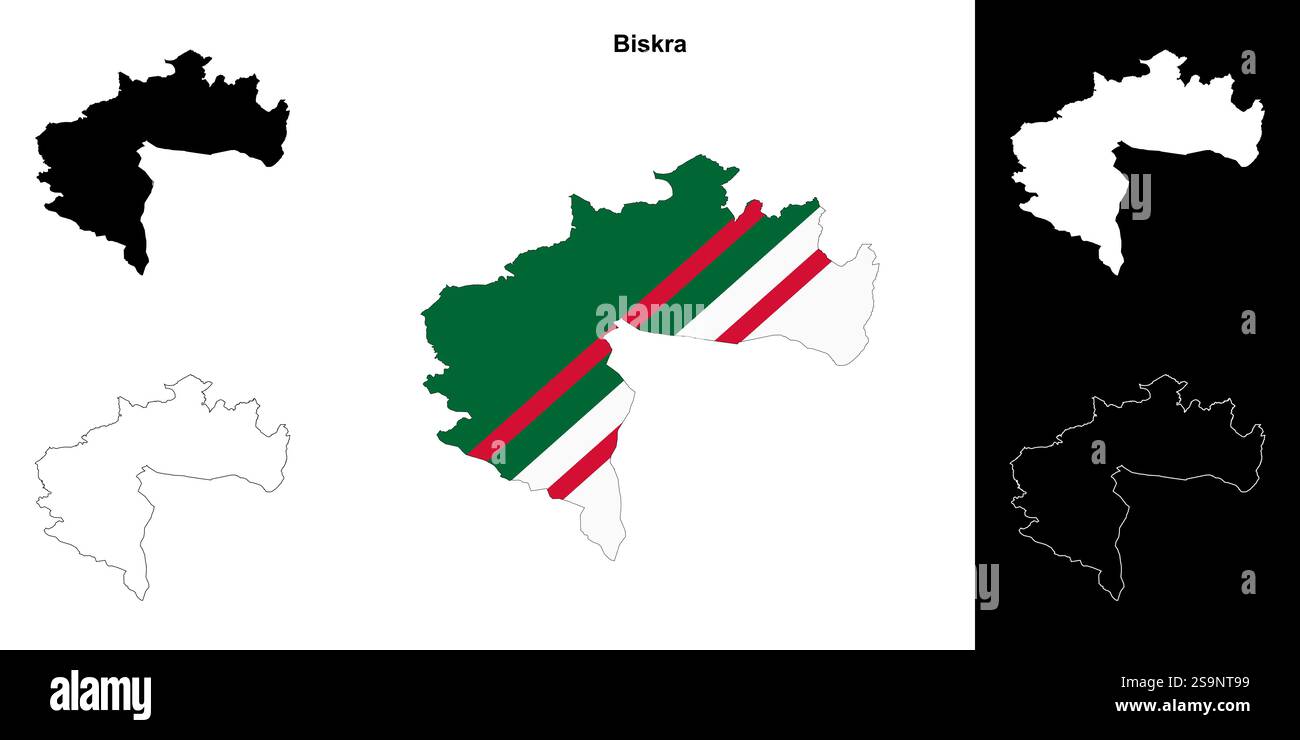 Biskra algeria provinces map outline hi-res stock photography and ...