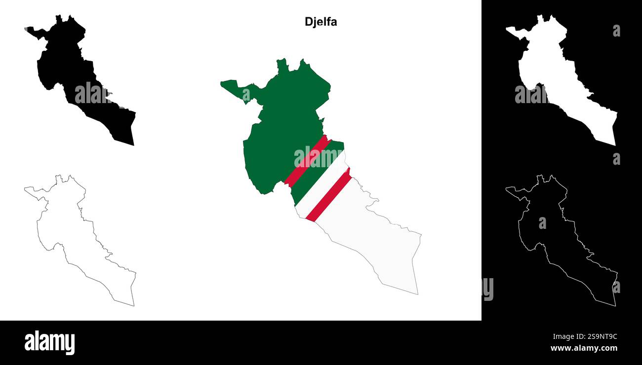 Djelfa province outline map set Stock Vector Image & Art - Alamy