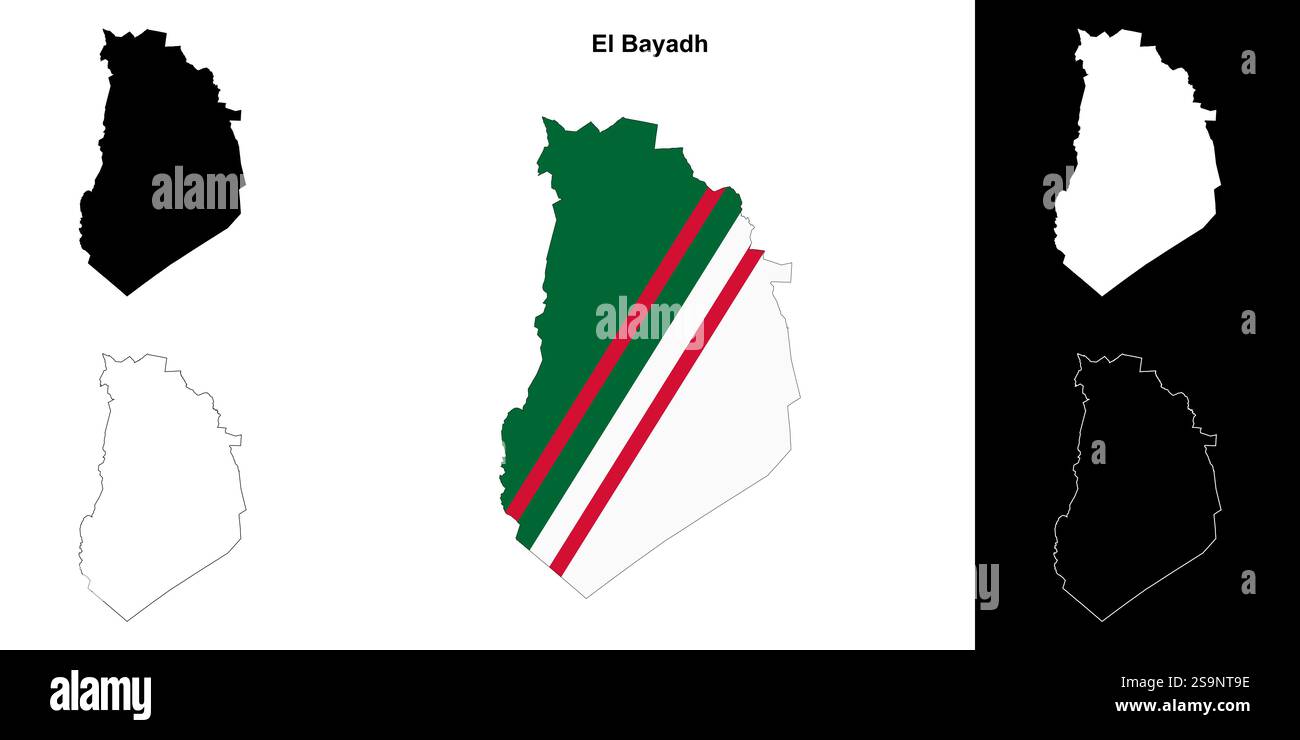 El Bayadh province outline map set Stock Vector Image & Art - Alamy