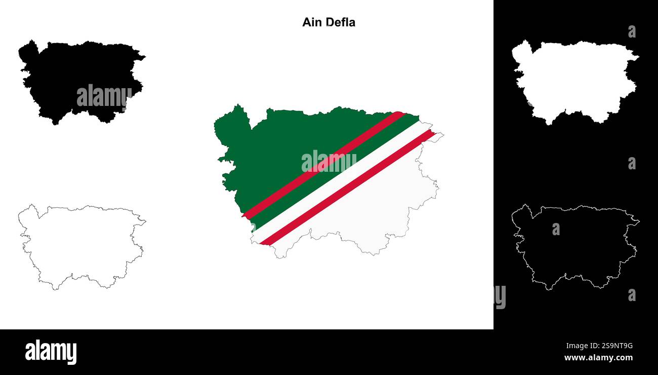 Ain Defla province outline map set Stock Vector Image & Art - Alamy