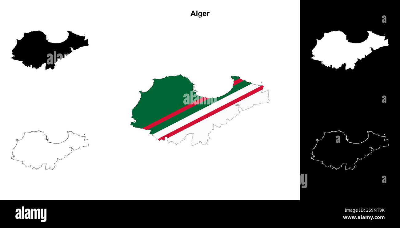 Alger province outline map set Stock Vector Image & Art - Alamy