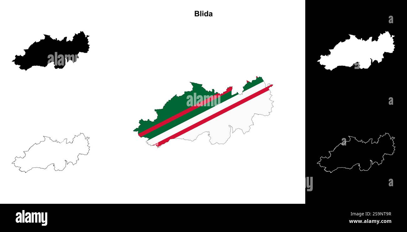 Blida province outline map set Stock Vector Image & Art - Alamy