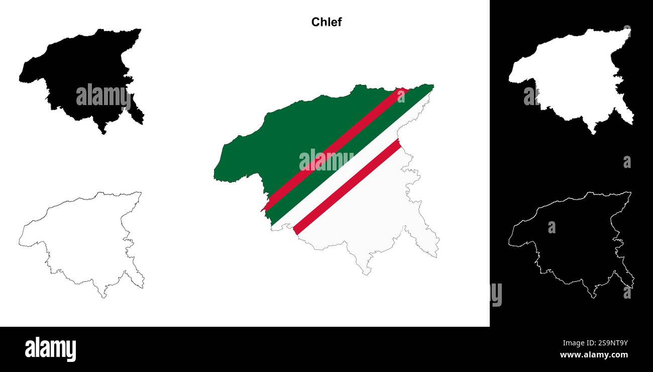 Chlef outline map hi-res stock photography and images - Alamy