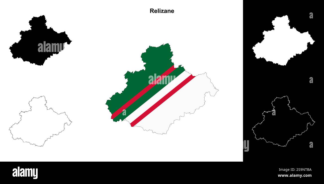 Relizane province outline map set Stock Vector Image & Art - Alamy